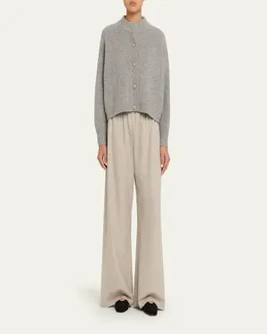 FRAME Cashmere Fleck Cardigan - Silver