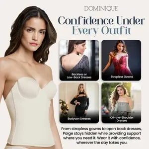 DOMINIQUE INTIMATES Paige Seamless Padded Microfiber Longline Strapless Bra