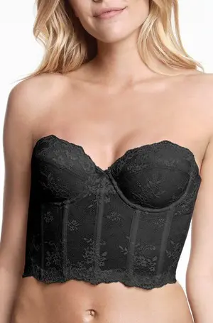 DOMINIQUE INTIMATES Tayler Ultra Low Back Strapless Lace Bra - Black