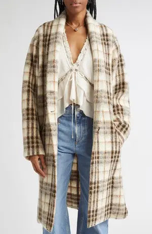 Isabel Marant Gabriel Plaid Wool-blend Coat - Ecru