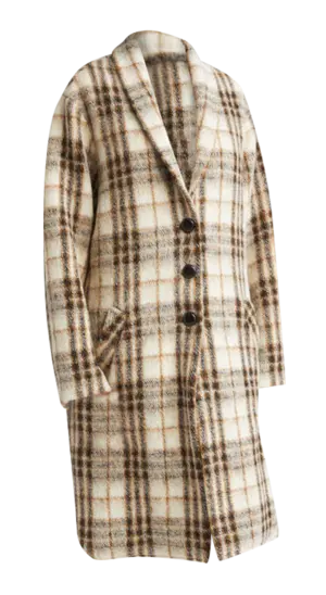 Isabel Marant Gabriel Plaid Wool-blend Coat - Ecru