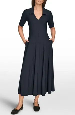 Donna Karan New York A-line Polo Dress - Black