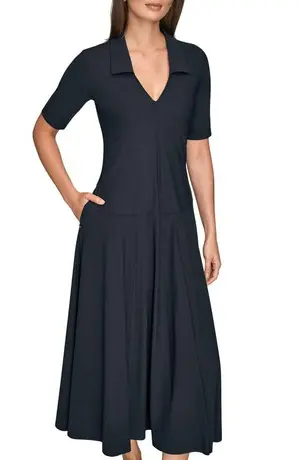 Donna Karan New York A-line Polo Dress - Black
