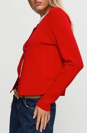 Princess Polly Relaxed Fit Cardigan - Red