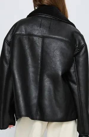 Princess Polly Nunez Faux Shearling Lined Faux Leather Jacket