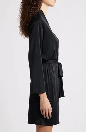 Natori Aphrodite Satin Robe - Black