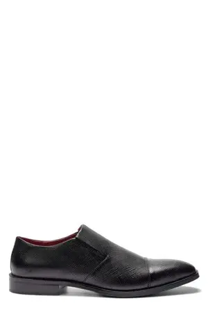 CARLOS BY CARLOS SANTANA Eclipse Cap-toe Leather Loafers - Black Leather
