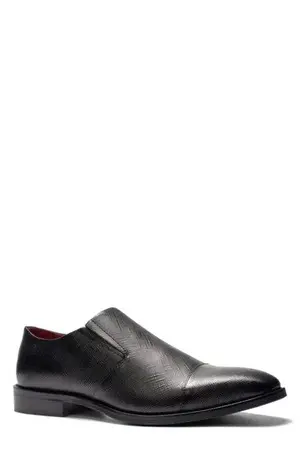 CARLOS BY CARLOS SANTANA Eclipse Cap-toe Leather Loafers - Black Leather