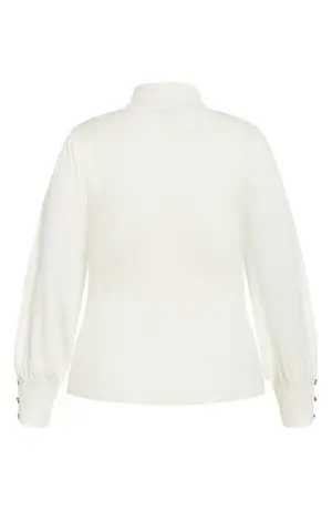 City Chic Sofia Mock Neck Rib Sweater