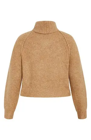 City Chic Demi Turtleneck Sweater - Sand