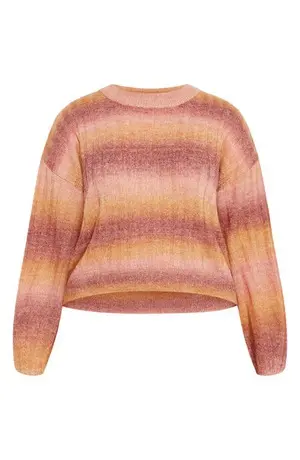 City Chic Shay Ombré Stripe Rib Sweater