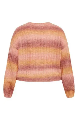 City Chic Shay Ombré Stripe Rib Sweater