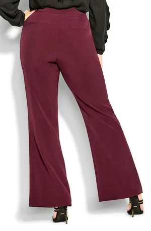 City Chic Vienna High-waist Flare Pants - Red