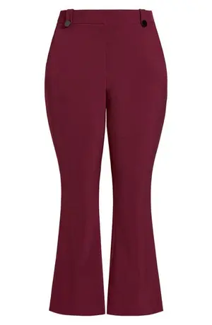 City Chic Vienna High-waist Flare Pants - Red