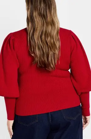 City Chic Jojo Ribbed Crewneck Sweater