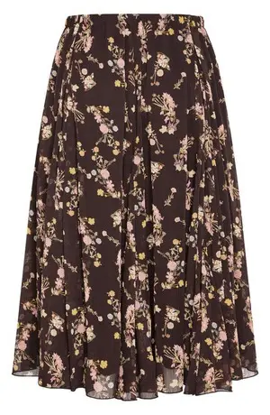 City Chic Serene Print Pleated Maxi Skirt