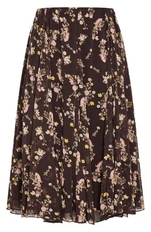 City Chic Serene Print Pleated Maxi Skirt