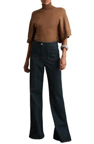 REISS Hadley Turtleneck Dolman Sleeve Wool Sweater - Tan