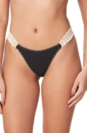 CAPITTANA Alessia Crochet Bikini Bottom - Black