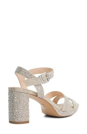 Dune London Manifesting Platform Sandal - Gold Rhinestones