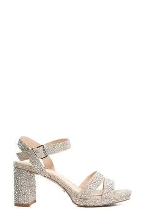 Dune London Manifesting Platform Sandal - Gold Rhinestones