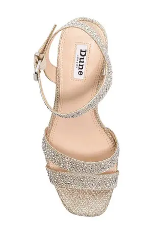 Dune London Manifesting Platform Sandal - Gold Rhinestones