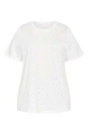 City Chic Embellished Boxy T-shirt