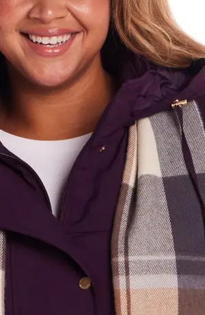 Gallery Water Resistant Insulated Stadium Jacket - Blackberry