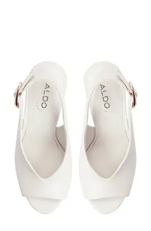 Aldo Tatianah Platform Wedge Sandal - White/bone