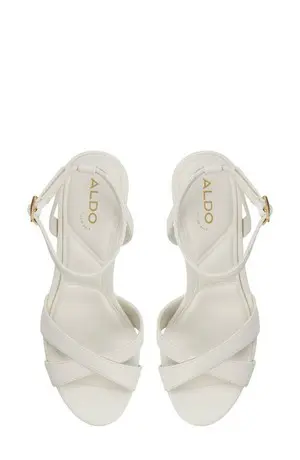 Aldo Rosine Ankle Strap Platform Sandal - White/bone