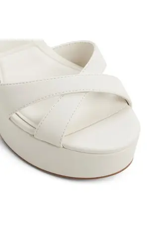 Aldo Rosine Ankle Strap Platform Sandal - White/bone