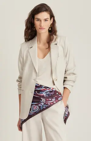 Nordstrom Linen Blend Boyfriend Blazer