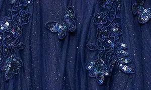 BLONDIE NITES Off-the-shoulder Sequin And 3d Embellished Tulle Gown