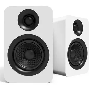 KANTO Yup4 Passive Bookshelf Speakers With 1" Silk Dome Tweeter & 4" Kevlar Wooferpair - White