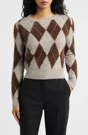 Mango Rombete Argyle Sweater