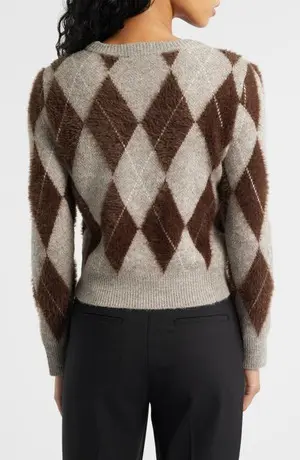 Mango Rombete Argyle Sweater