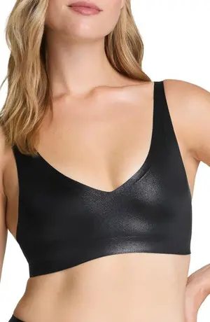 Spanx Spanxshape™ Luxeshine Bralette Very Black Gunmetal Foil