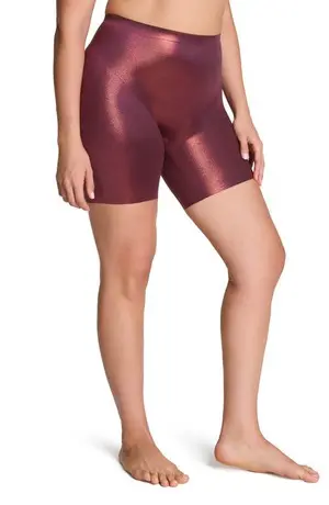 Spanx Spanxshape™ Luxeshine Mid-thigh Short - Plum Berry Foil