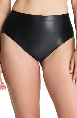 Spanx Spanxshape™ Luxeshine Briefs Very Black Gunmetal Foil