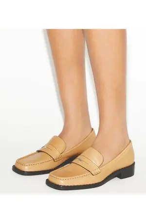 Tory Burch Square Toe Loafer - Honeycomb Tan