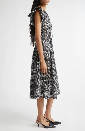 Ulla Johnson Kairi Flutter Sleeve Midi Dress