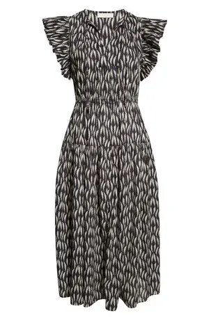 Ulla Johnson Kairi Flutter Sleeve Midi Dress