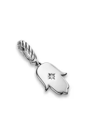 David Yurman Hamsa Amulet With Diamond - Silver Pave
