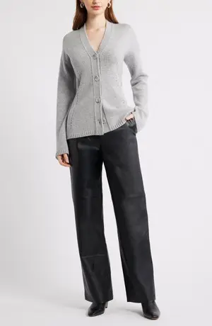 Nordstrom Wool And Cashmere Cardigan - Grey Silk Heather