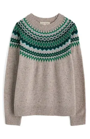 SEASALT CORNWALL Gurnard's Head Fair Isle Lambswool Blend Crewneck Sweater