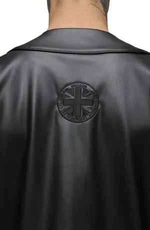 Hudson Jeans Faux Leather Baseball Jersey