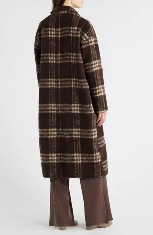 Dra Ginny Check Wool-blend Longline Coat