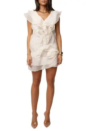 JLUXLABEL Dove Ruffle Chiffon Dress