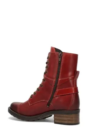 TAOS Crave Leather Combat Boots - Classic Red
