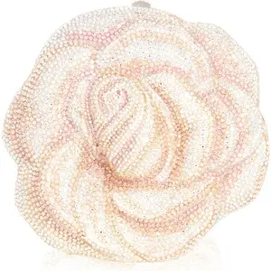 Judith Leiber Rose Crystal Embellished Clutch - Silver Blush Multi